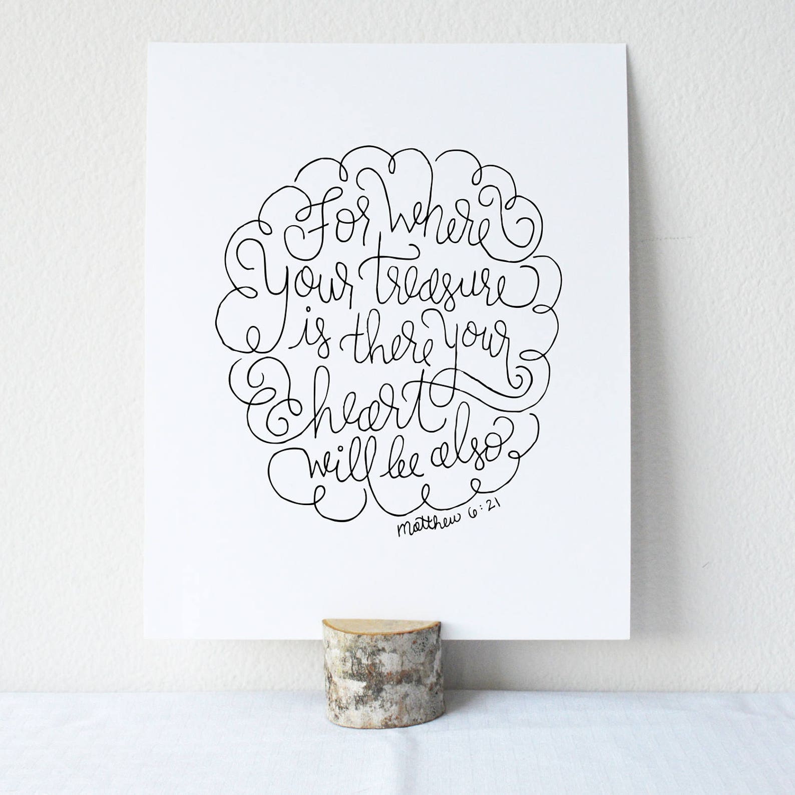 Matthew 6:21 Printable Bible Verse Art Print 8x10 Digital Wall - Etsy
