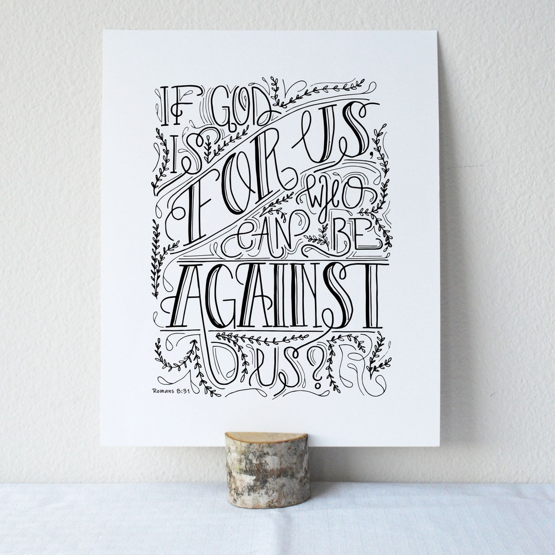 Romans 8:31 Printable Bible Verse Art Print 8x10 Digital Wall Art Gift ...