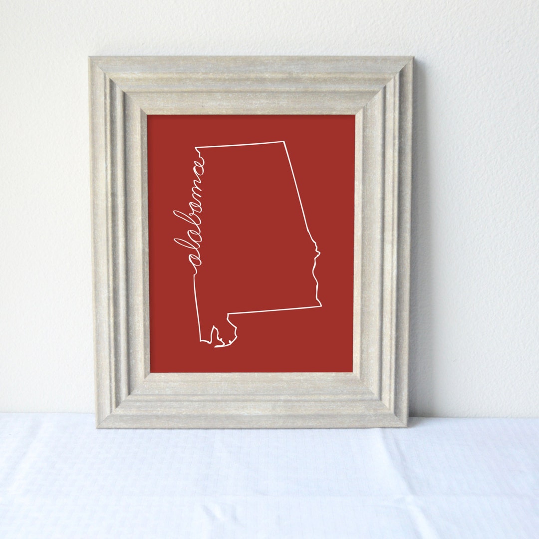 Printable Alabama State Art Print 8x10 Digital Wall Art Gift - Etsy