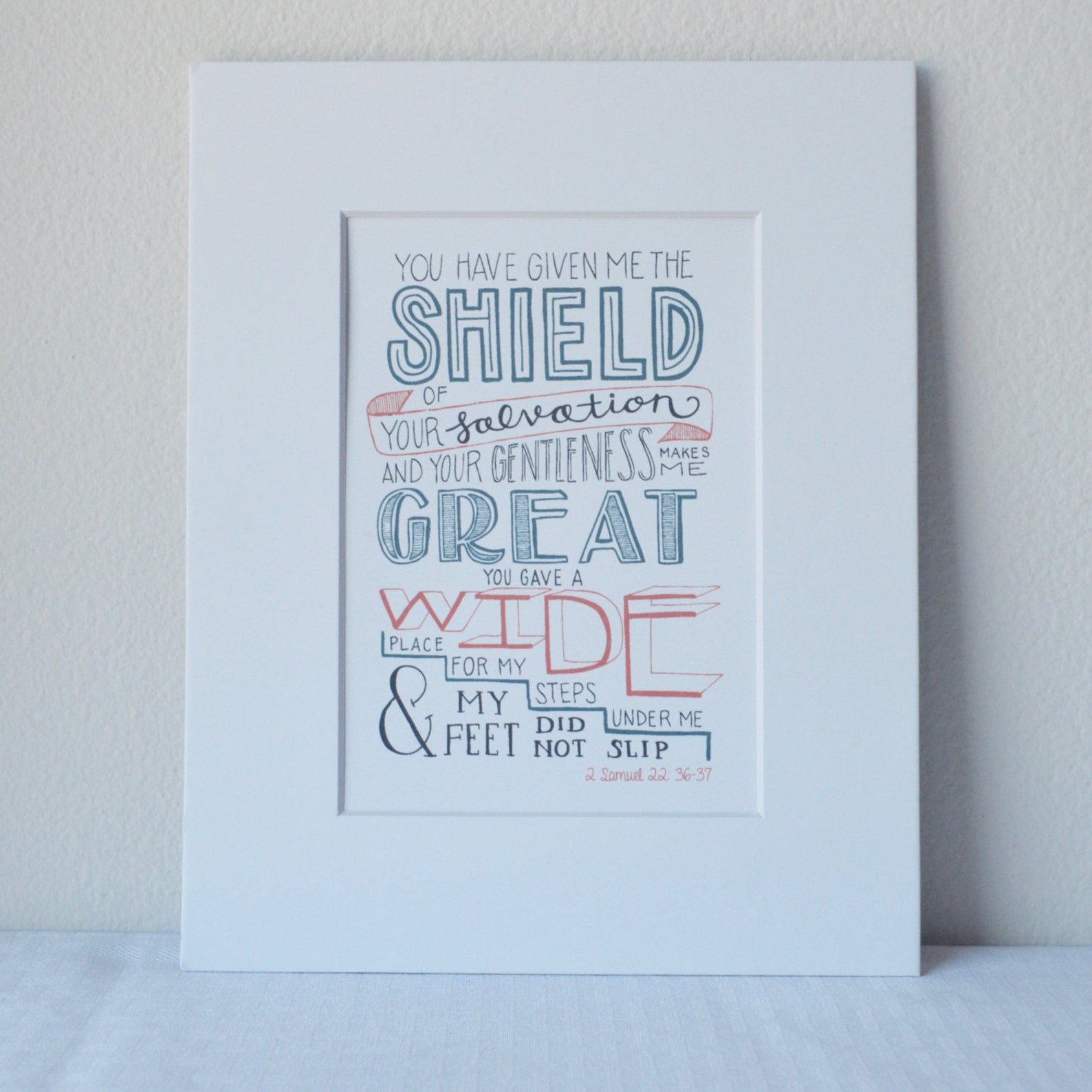 2 Samuel 22 36 37 Print Bible Verse Art 5x7 Digital Wall Art Etsy