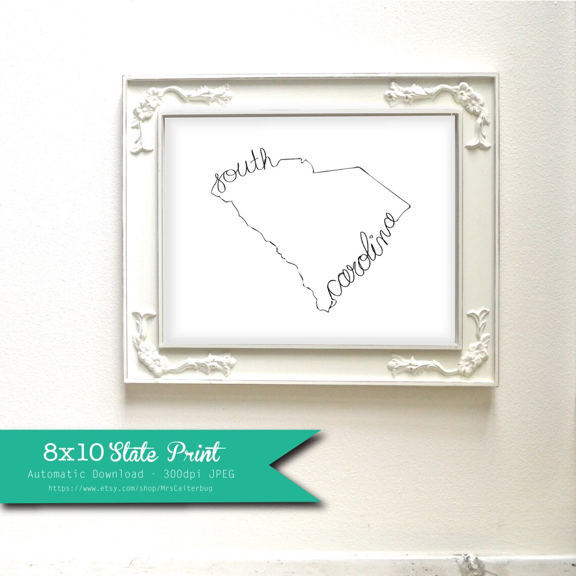 Printable South Carolina State Art Print 8x10 Digital Wall Art | Etsy