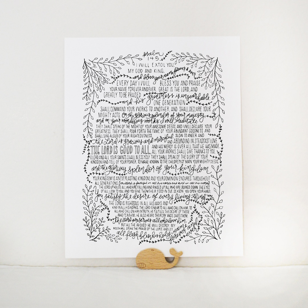 Psalm 145 Printable Bible Verse Art Print 8x10 Digital Wall Art Gift - Etsy