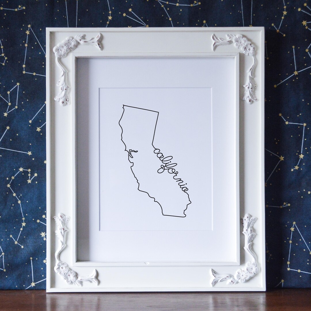 Printable California State Art Print Digital Wall Art Gift - Etsy