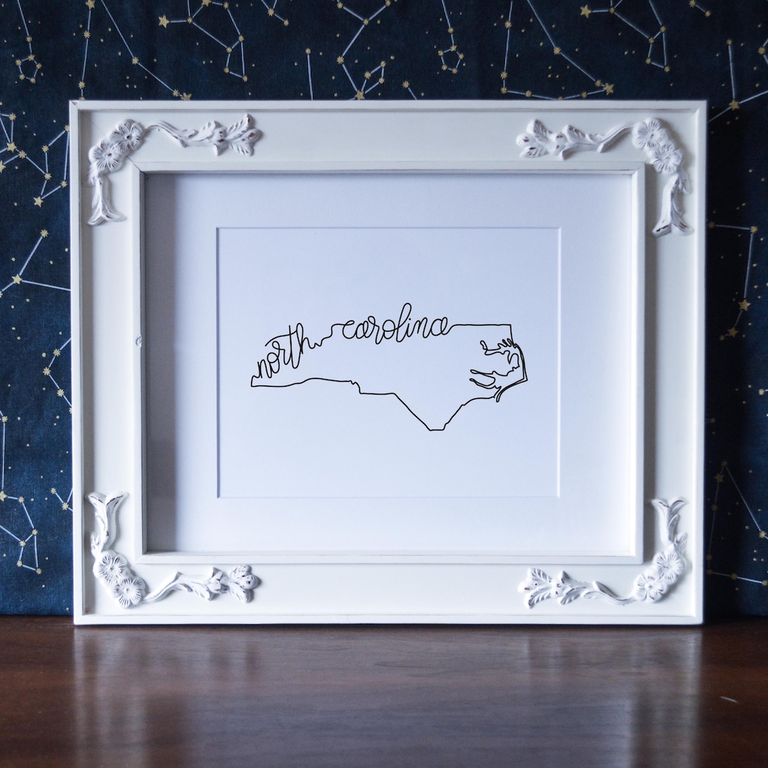 Printable North Carolina State Art Print Digital Wall Art Gift - Etsy