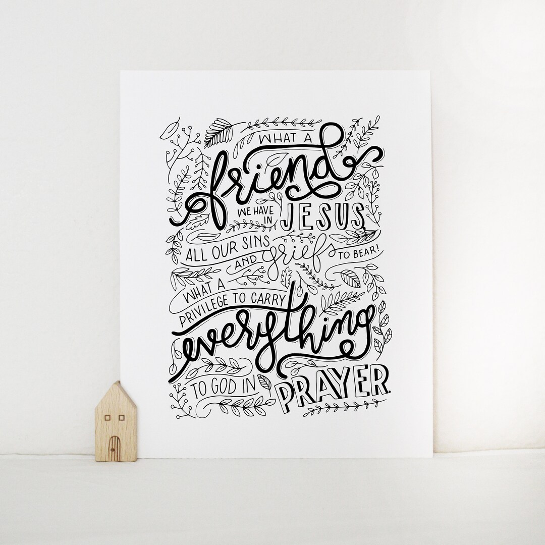 What a Friend We Have in Jesus Printable Bible Verse Art Print 8x10 ...