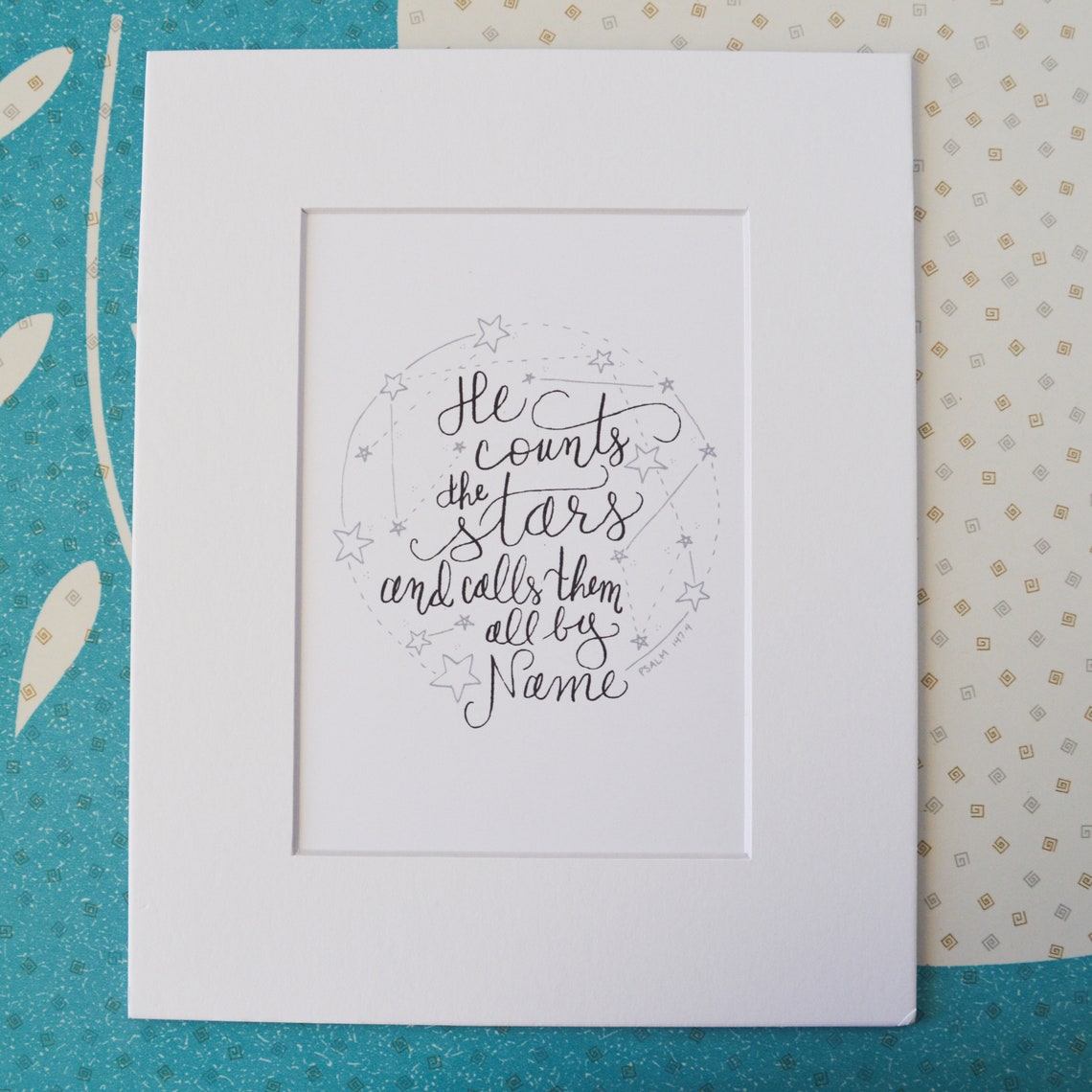 Psalm 147:4 Print Bible Verse Praise He Counts the Stars and | Etsy