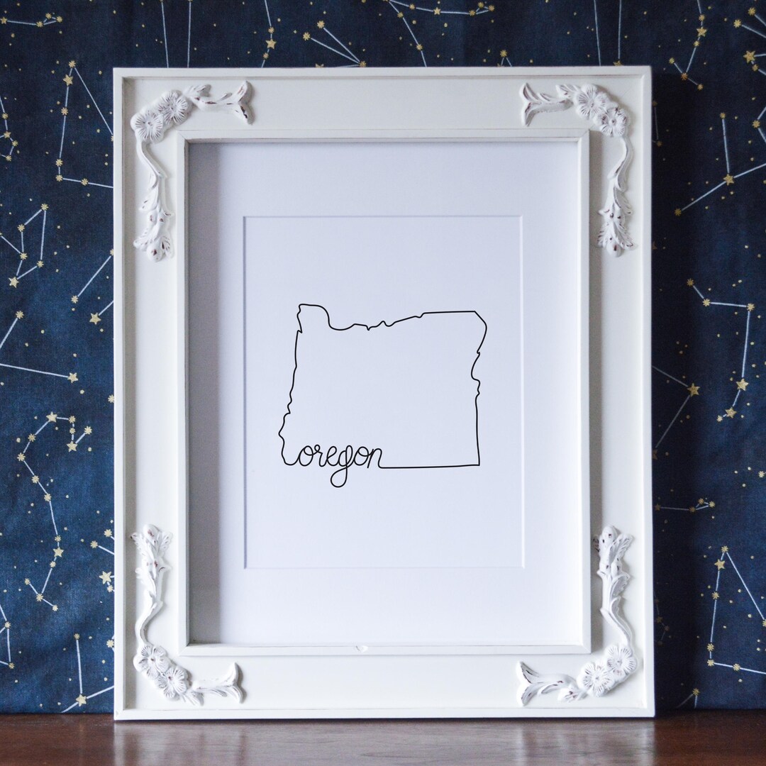 Printable Oregon State Art Print Digital Wall Art Gift - Etsy