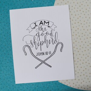John 10:11 Print Bible Verse I Am the Good Shepherd Art 5x7 8x10 ...