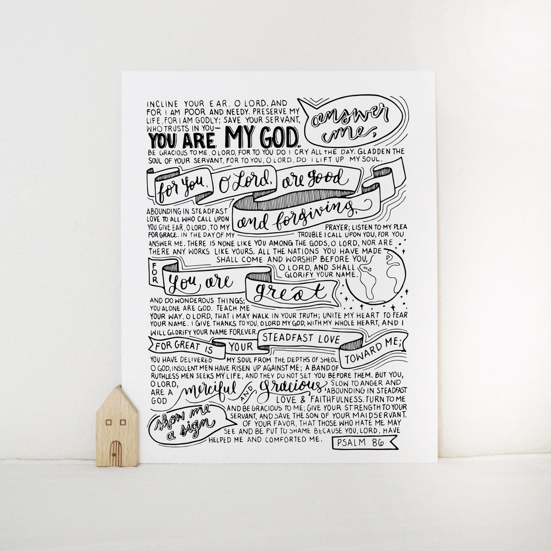 Psalm 86 Printable Bible Verse Great is Your Steadfast Love Art Print ...