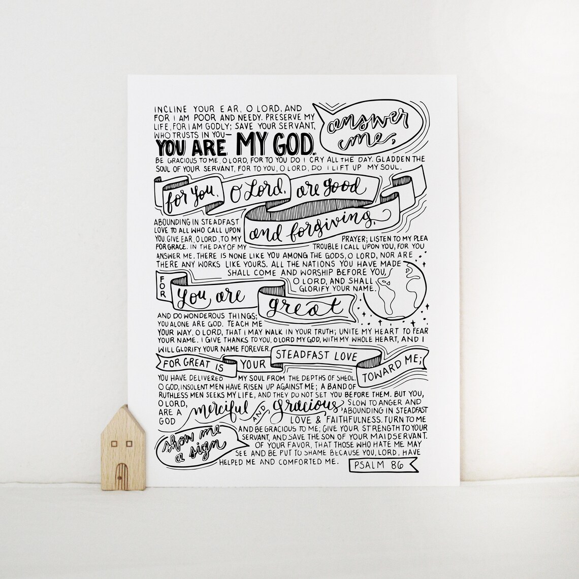 Psalm 86 Printable Bible Verse Great is Your Steadfast Love | Etsy