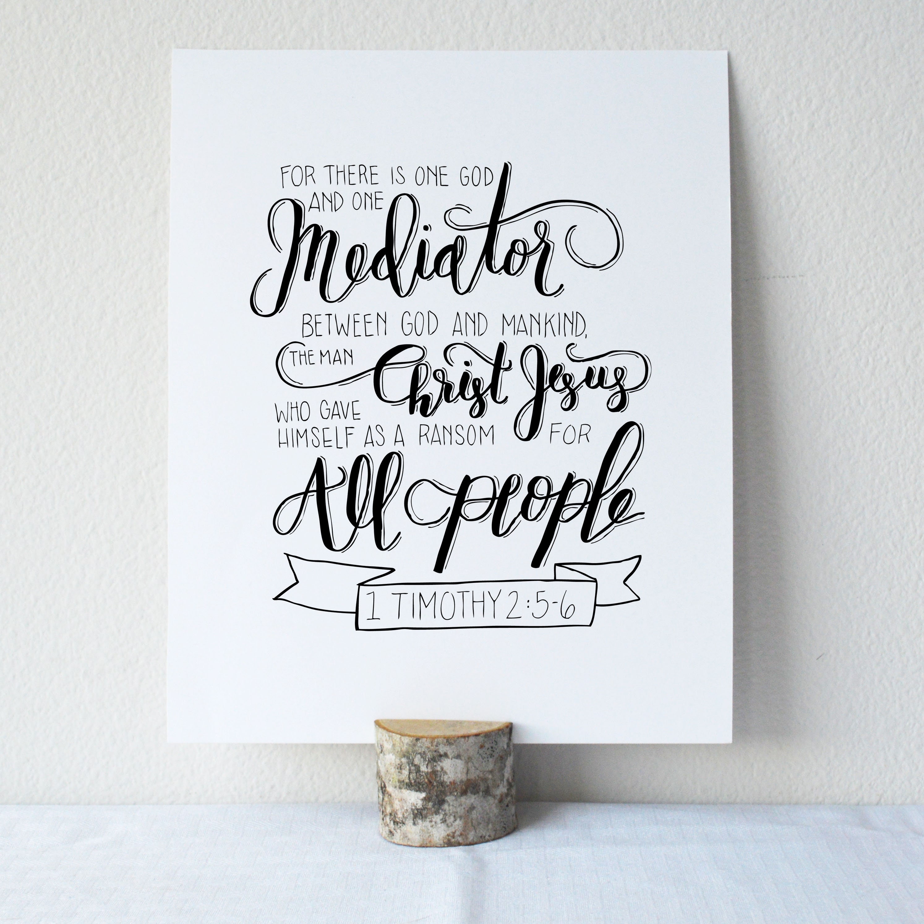 1 Timothy 2:5-6 Printable Bible Verse Art Print 8x10 Digital | Etsy