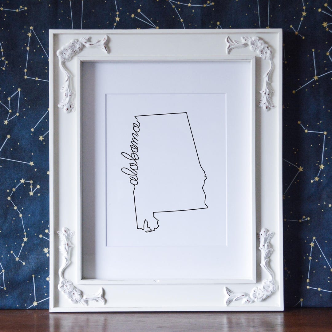 Printable Alabama State Art Print Digital Wall Art Gift - Etsy