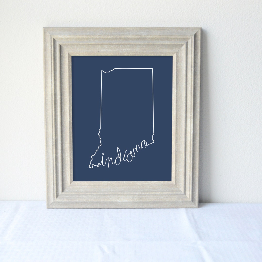 Printable Indiana State Art Print 8x10 Digital Wall Art Gift - Etsy
