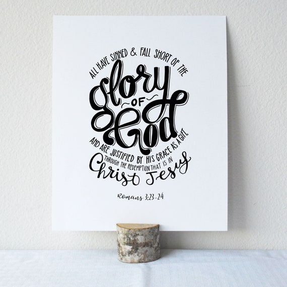 Romans 3:23-24 Printable Bible Verse Art Print 8x10 Digital | Etsy