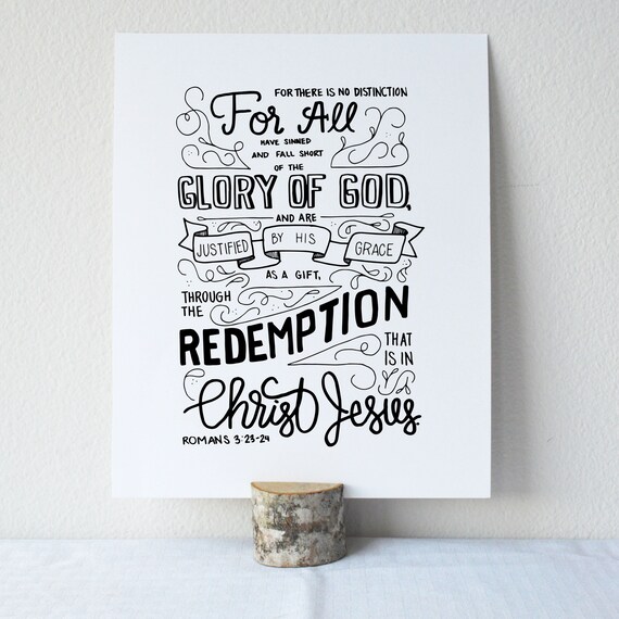 Romans 3:23-24 Printable Bible Verse Art Print 8x10 Digital | Etsy Canada