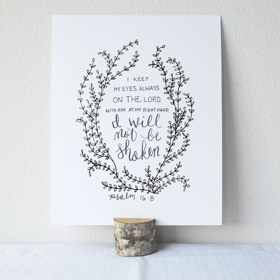 Psalm 16:8 Printable Bible Verse Art Print 8x10 Digital Wall - Etsy