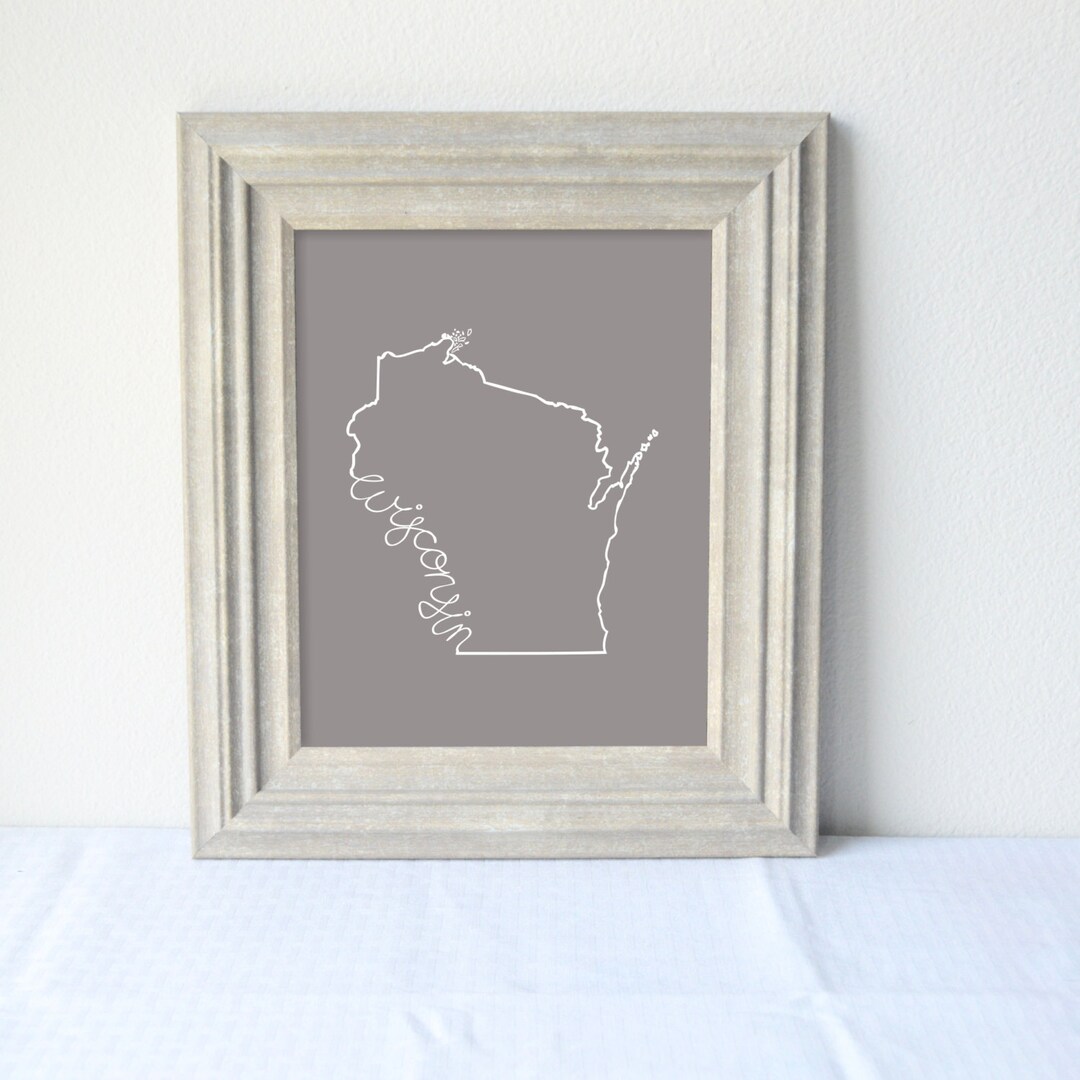 Printable Wisconsin State Art Print 8x10 Digital Wall Art Gift - Etsy