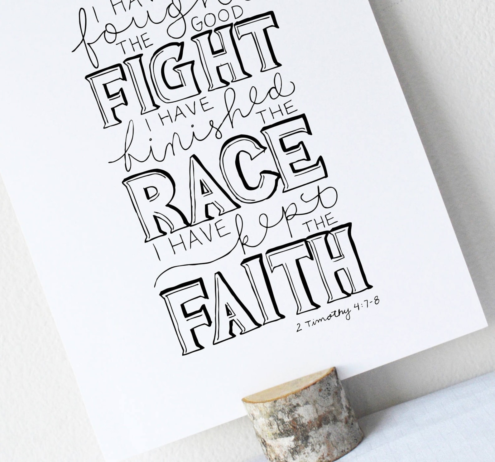 2 Timothy 4:7-8 Printable Bible Verse Art Print 8x10 Digital - Etsy