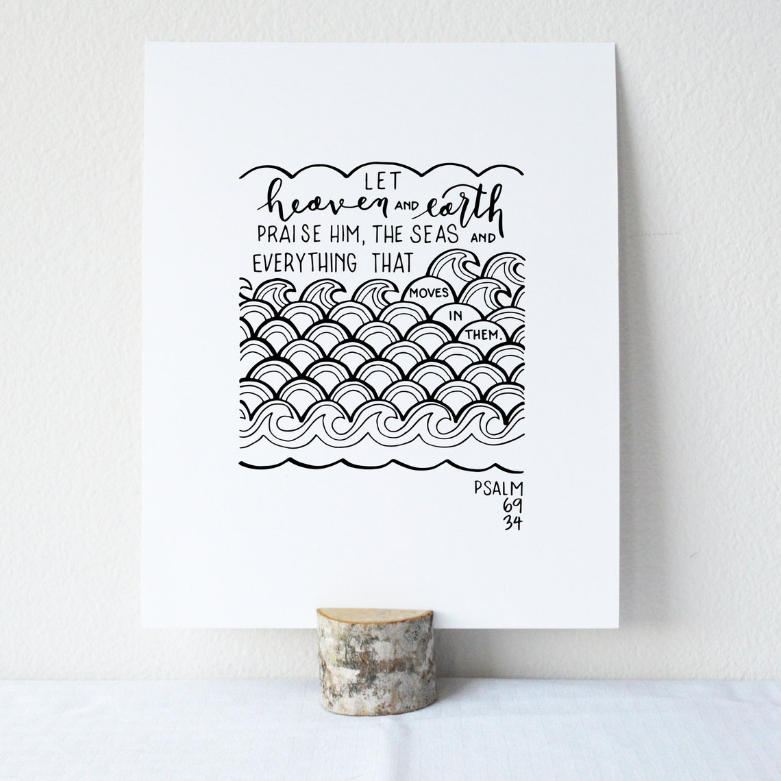 Psalm 69:34 Printable Bible Verse Art Print 8x10 Digital Wall - Etsy