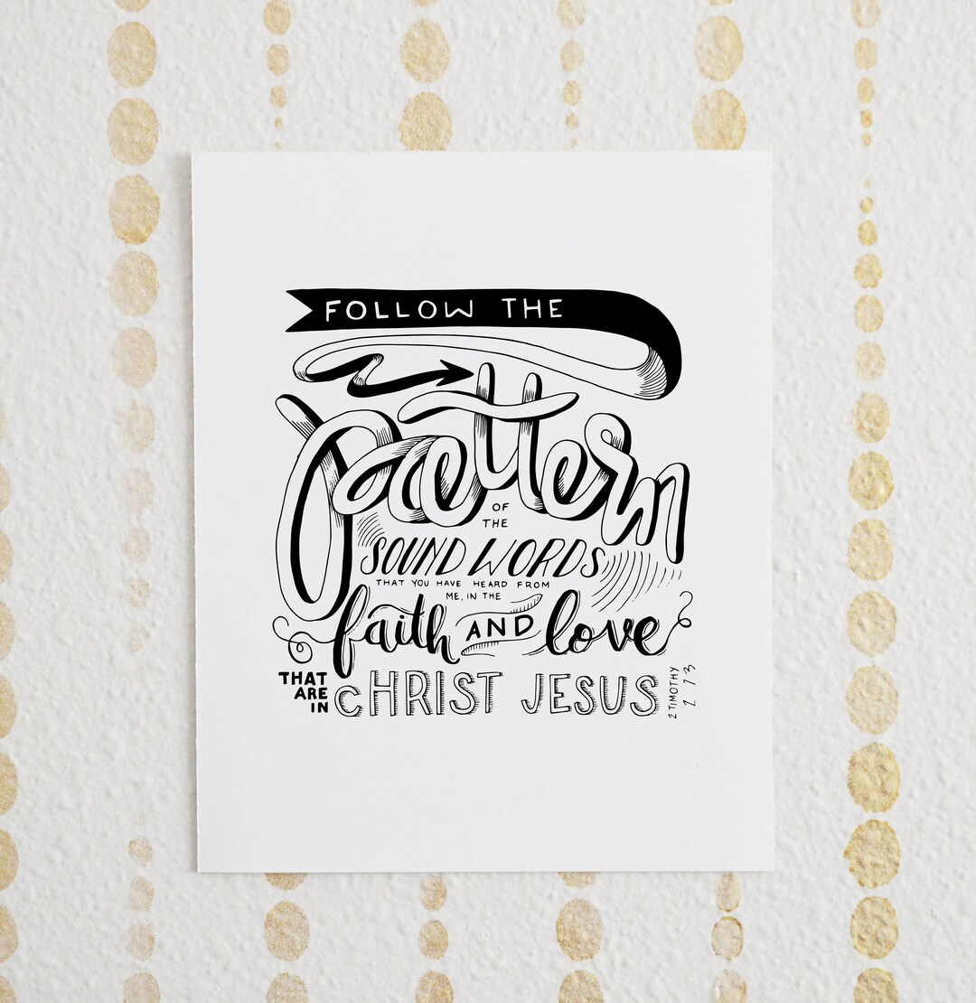 2 Timothy 1:13 Printable Bible Verse Art Print 8x10 Digital Wall Art ...