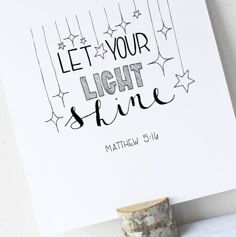 Matthew 5:16 Printable Bible Verse Art Print 8x10 Digital Wall - Etsy