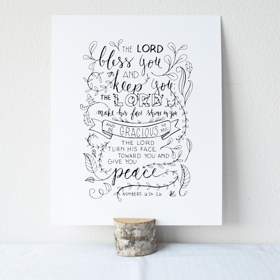 Numbers 6:24-26 Blessing Printable Bible Verse Art Print 8x10 | Etsy