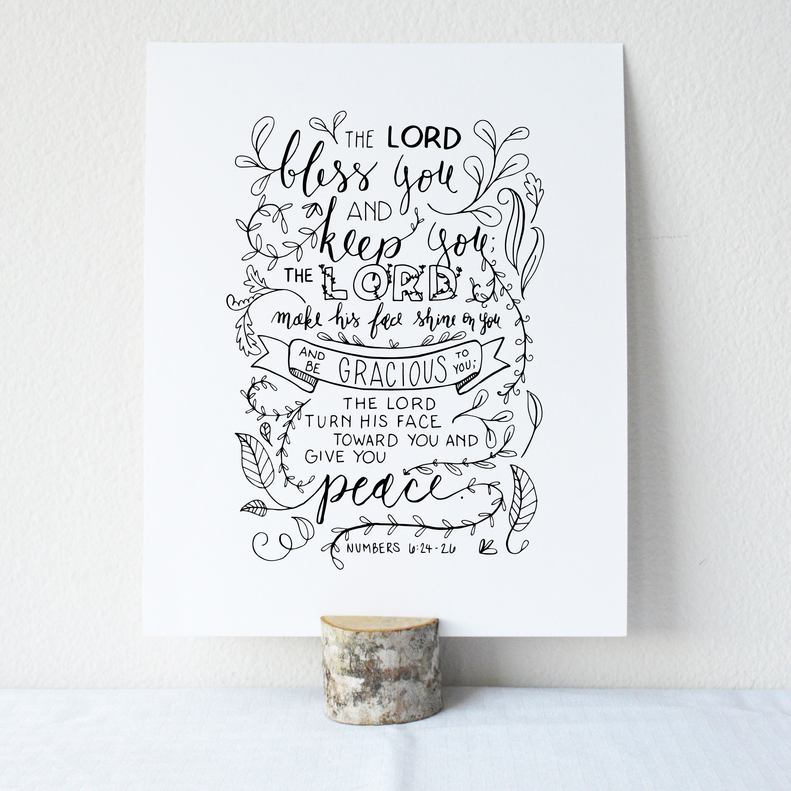 Numbers 6:24-26 Blessing Printable Bible Verse Art Print 8x10 | Etsy