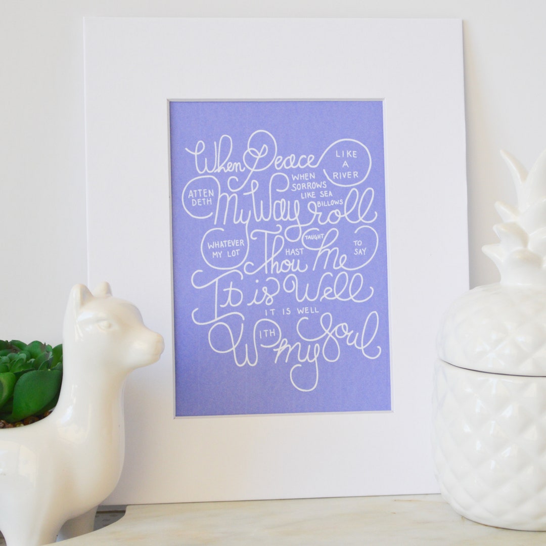 It is Well With My Soul Print Bible Verse Art 5x7 Digital Wall Art Gift ...