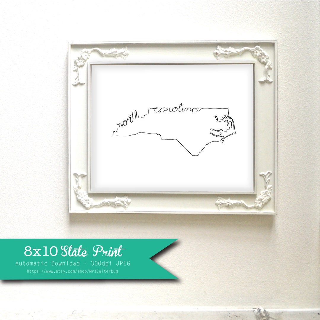 Printable North Carolina State Art Print 8x10 Digital Wall Art - Etsy