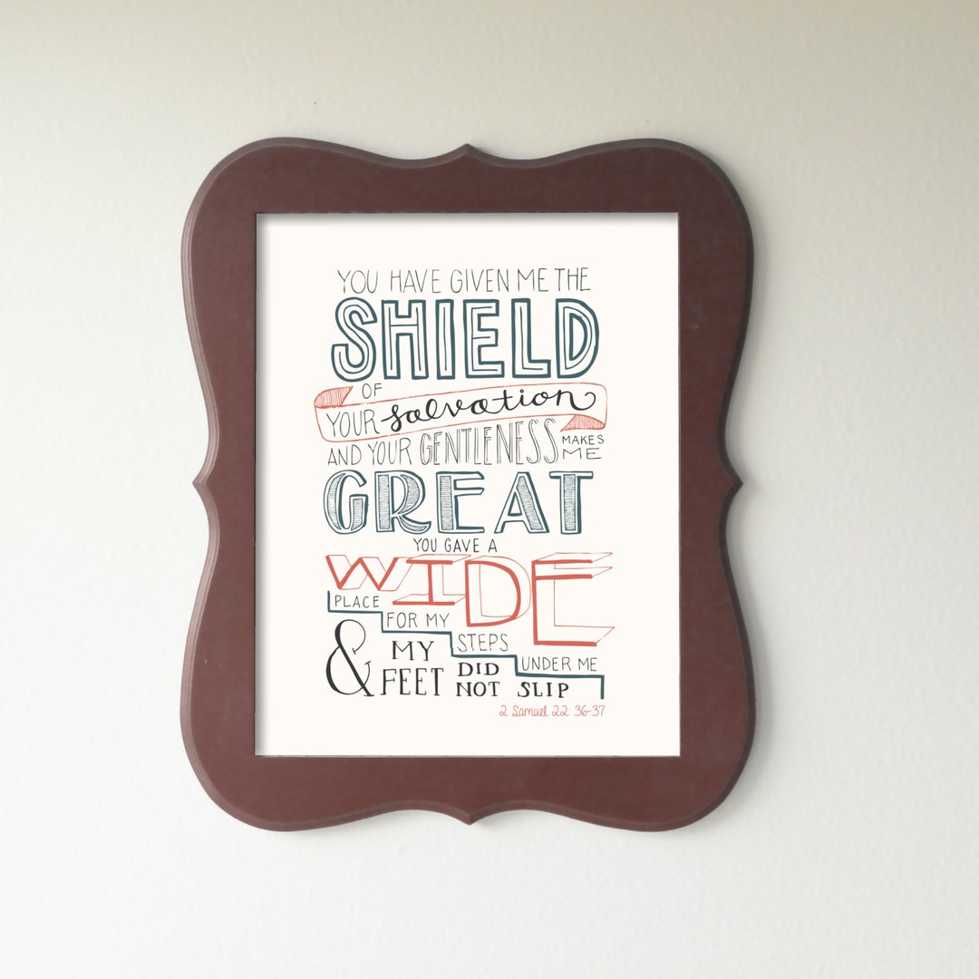 2 Samuel 22: 36-37 Printable Bible Verse Art Print 8x10 Digital Wall ...
