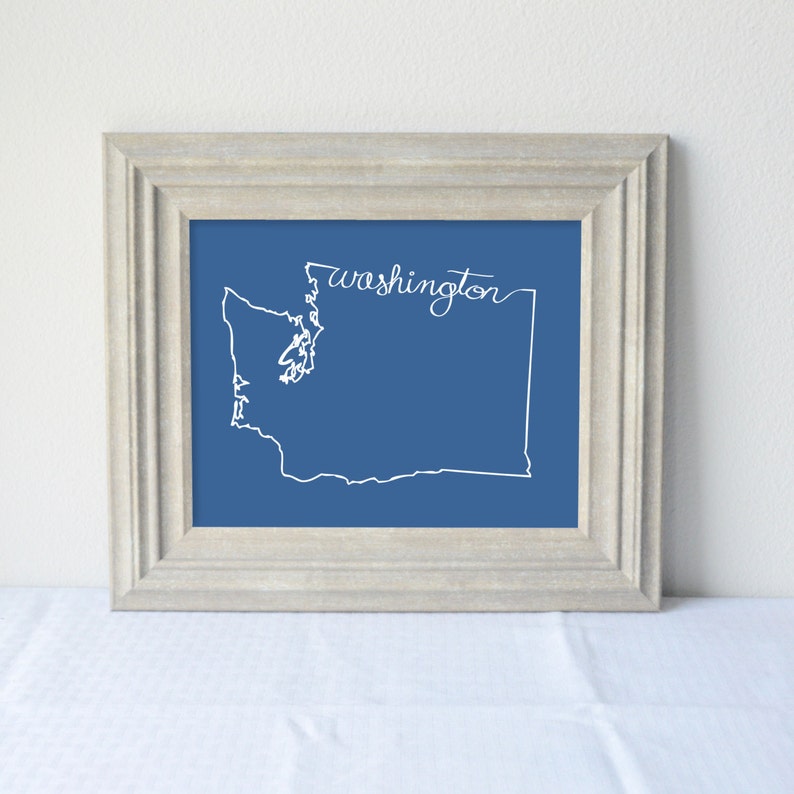 Printable Washington State Art Print 8x10 Digital Wall Art | Etsy