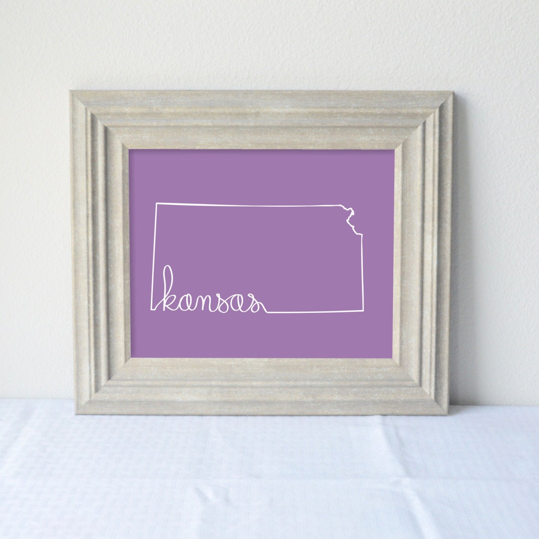 Printable Kansas State Art Print 8x10 Digital Wall Art Gift - Etsy