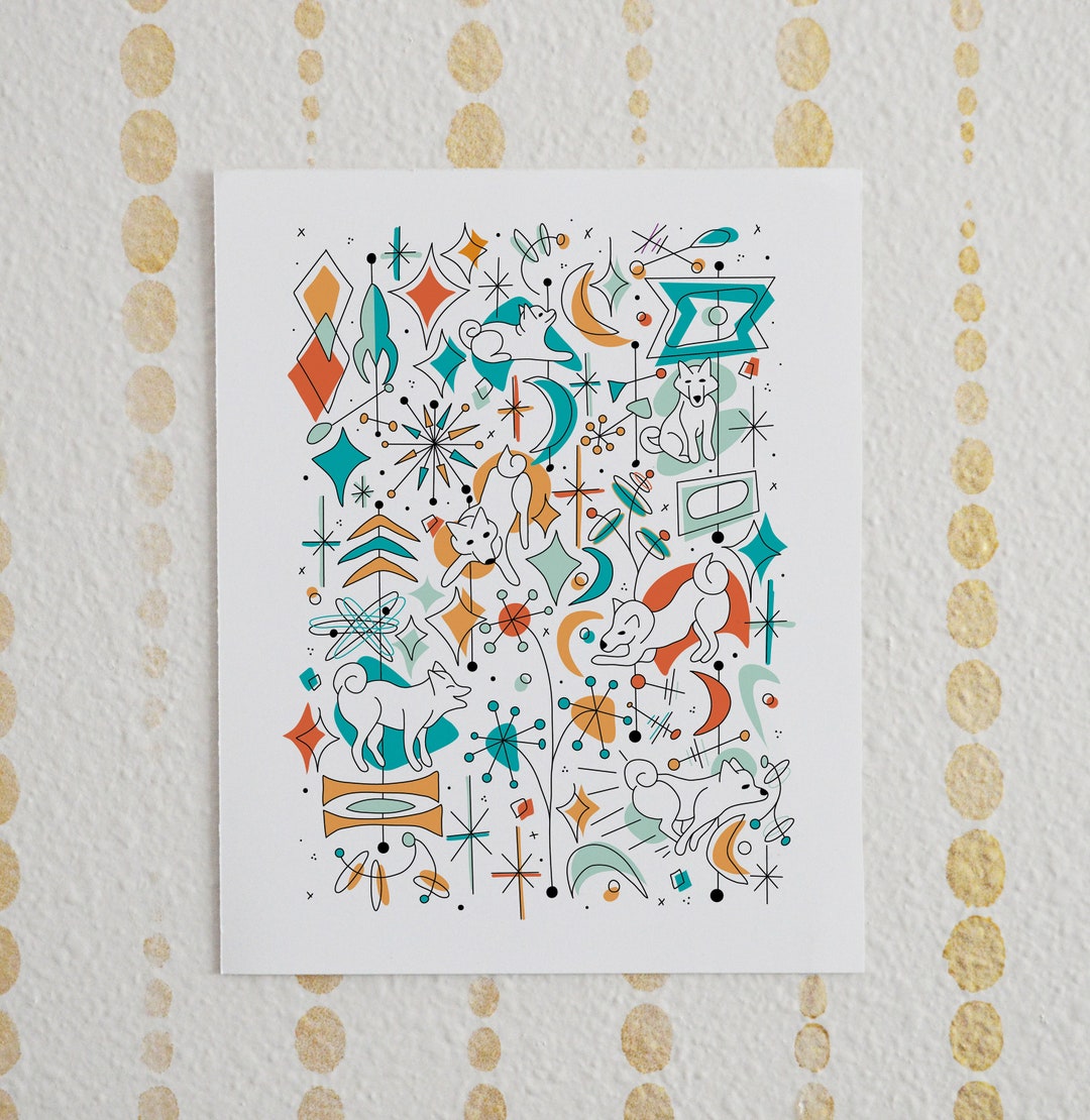Shiba Inu Dog Digital Print Shiba Ken Doge Puppy Colorful Wall Art - Etsy