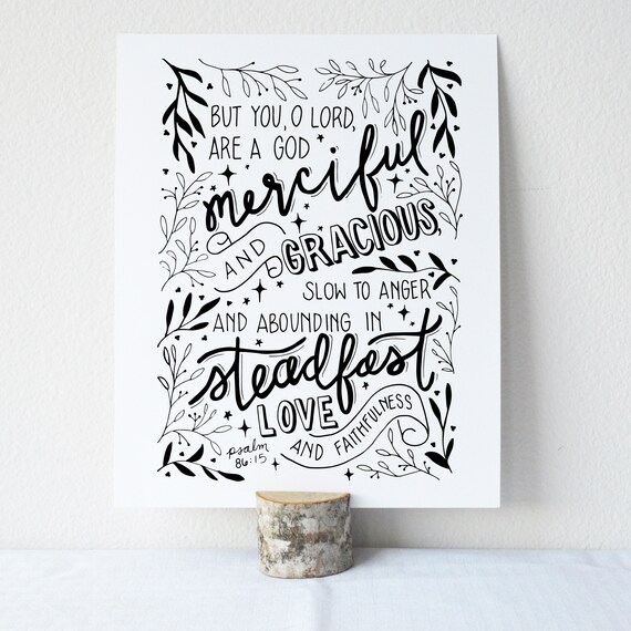 Psalm 86:15 Printable Bible Verse Art Print 8x10 Digital Wall - Etsy