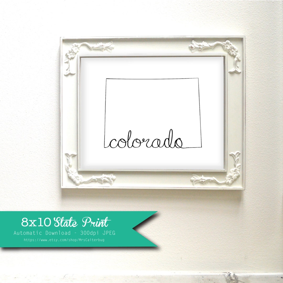 Printable Colorado State Art Print 8x10 Digital Wall Art Gift - Etsy