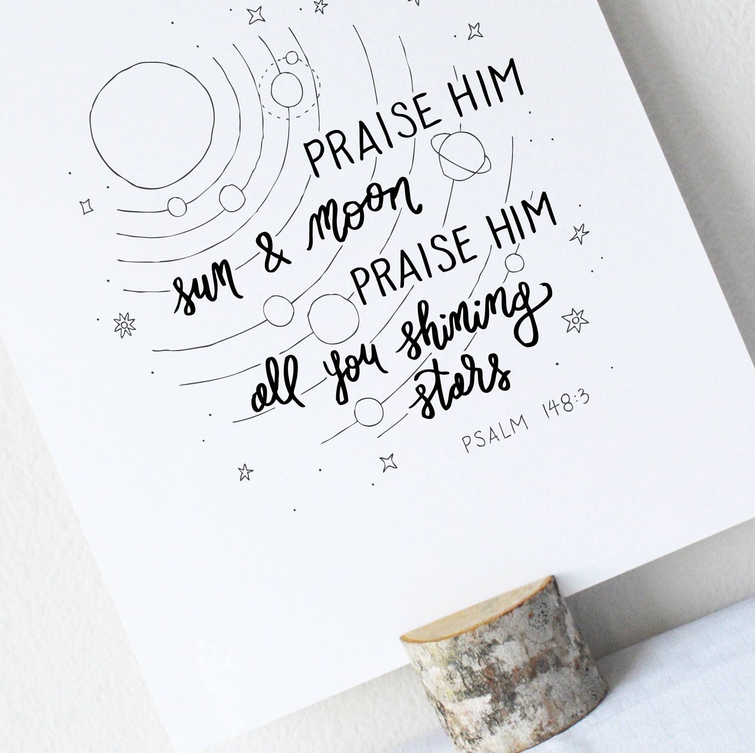 Psalm 148:3 Printable Bible Verse Art Print 8x10 Digital Wall | Etsy