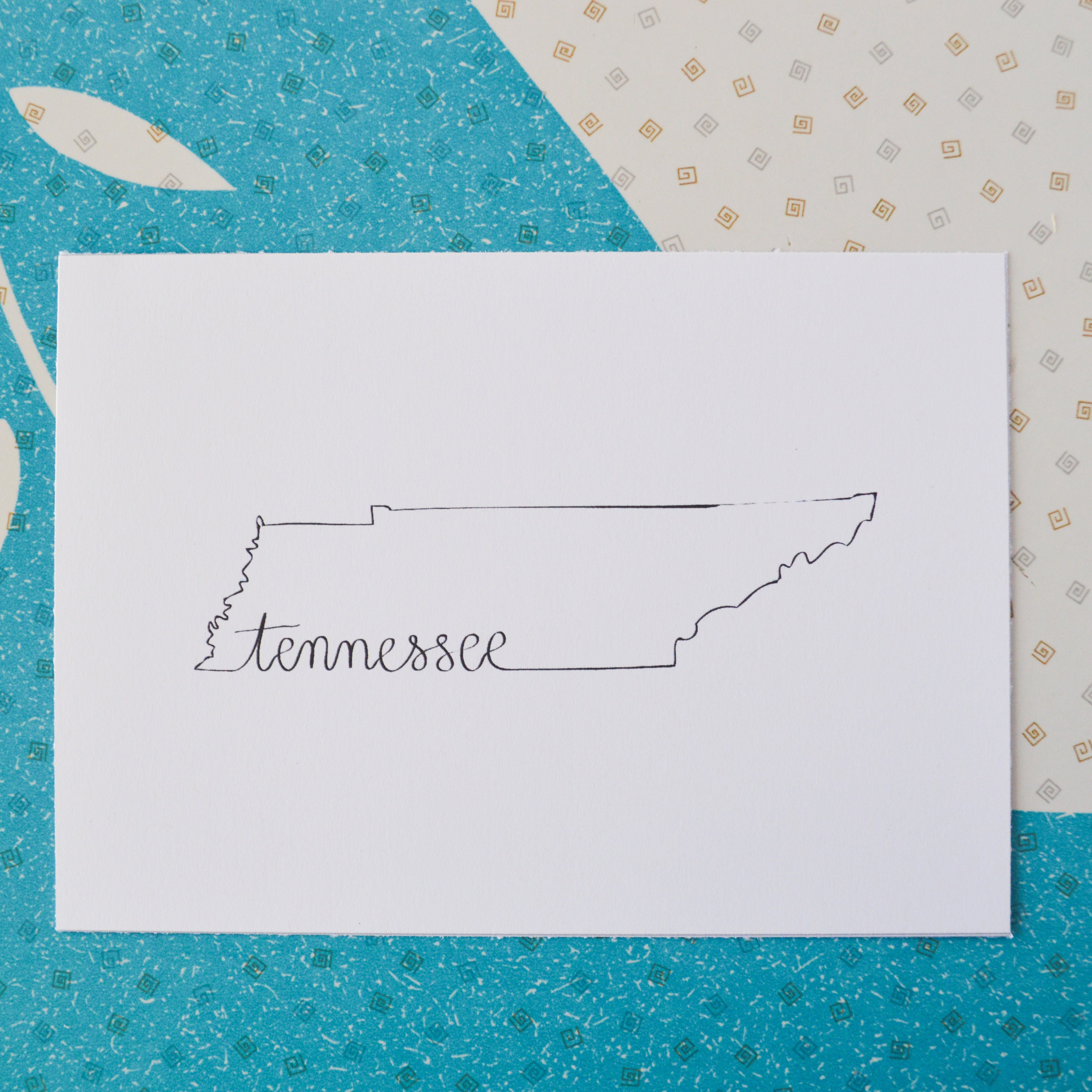 Tennessee Art Print State Outline 5x7 Print in 8x10 White Mat | Etsy