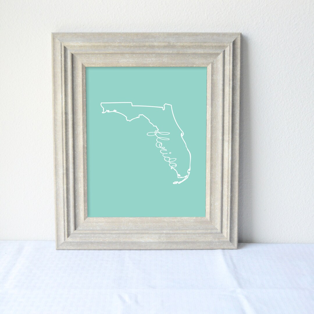 Printable Florida State Art Print 8x10 Digital Wall Art Gift - Etsy