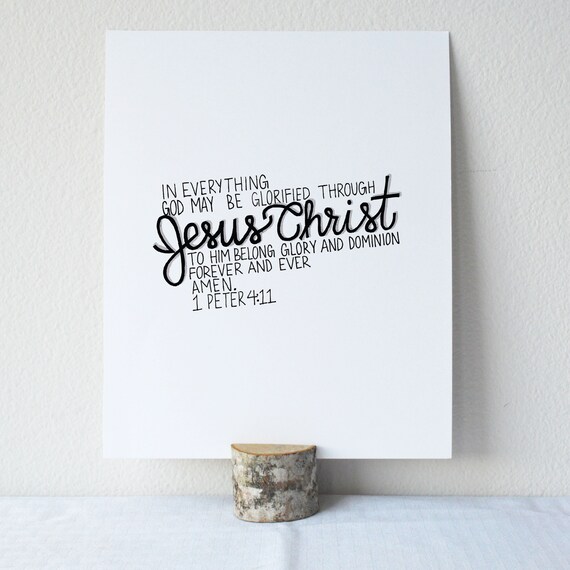 1 Peter 4:11 Printable Bible Verse Art Print 8x10 Digital Wall | Etsy