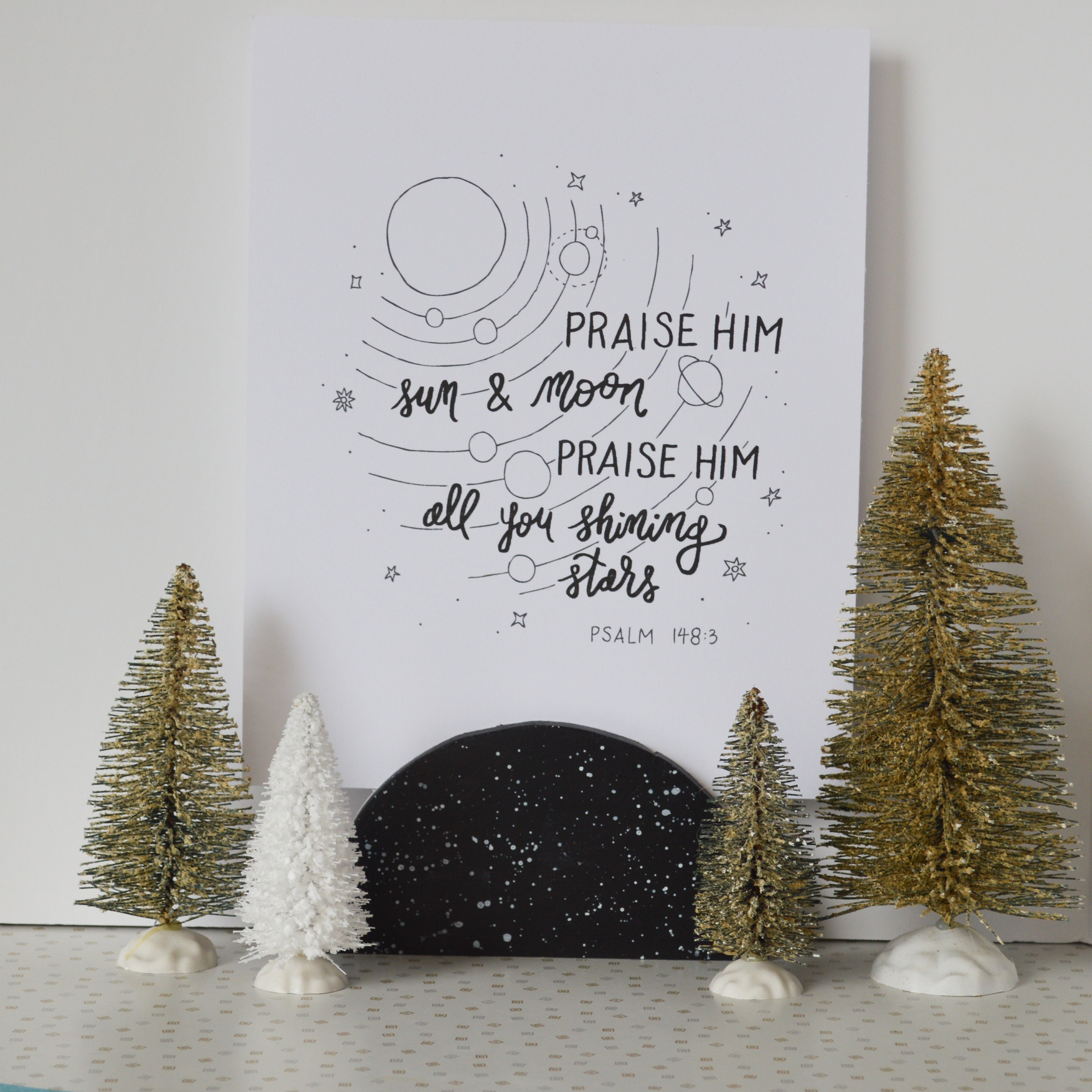 Psalm 148:3 Print Bible Verse Praise Him Sun and Moon Praise | Etsy