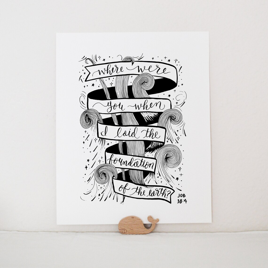 Job 38:4 Printable Bible Verse Art Print 8x10 Digital Wall Art | Etsy