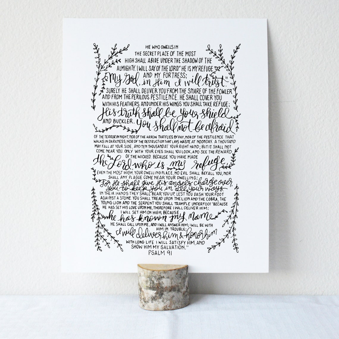Psalm 91 Printable Bible Verse Art Print 8x10 Digital Wall Art - Etsy