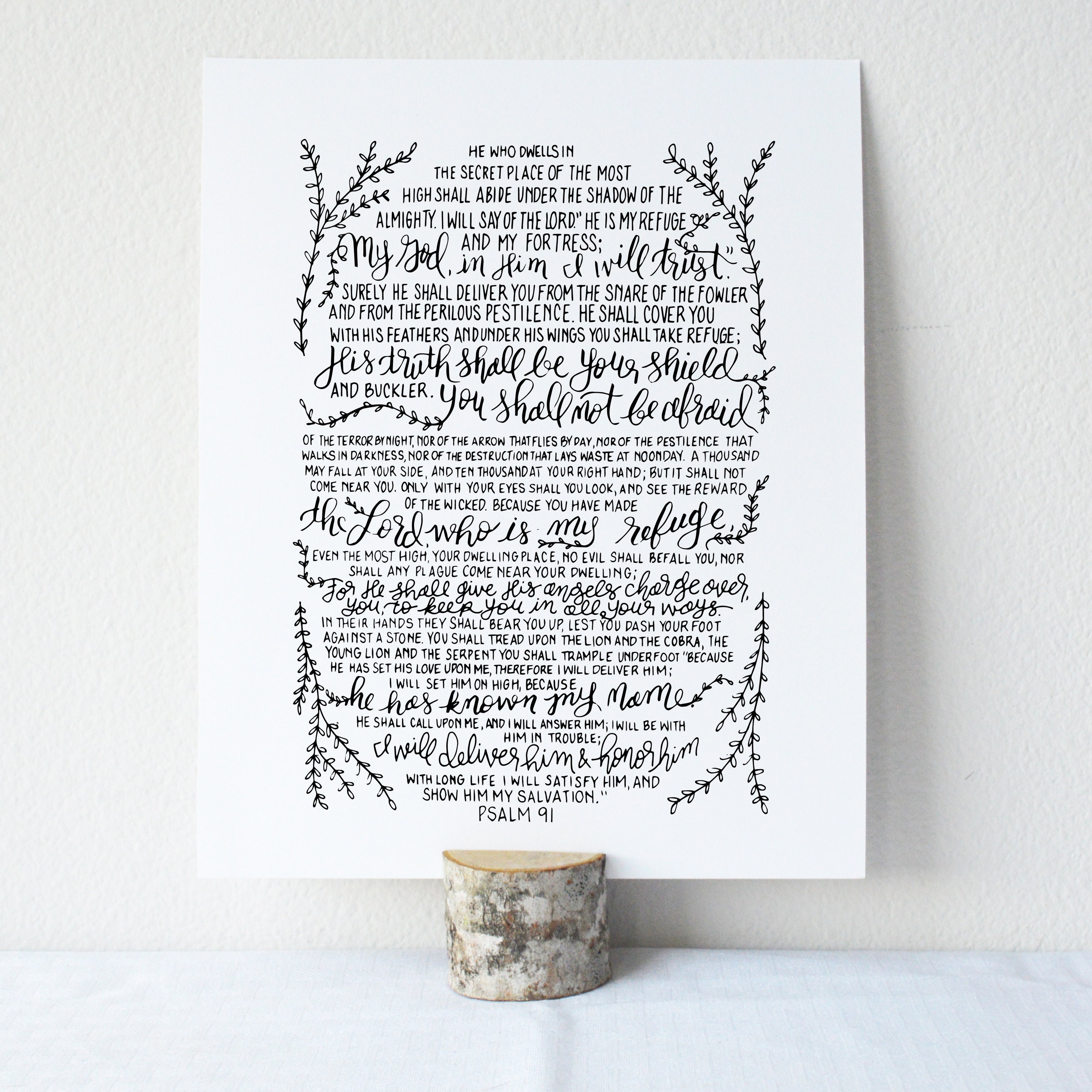 Psalm 91 Printable Bible Verse Art Print 8x10 Digital Wall Art - Etsy