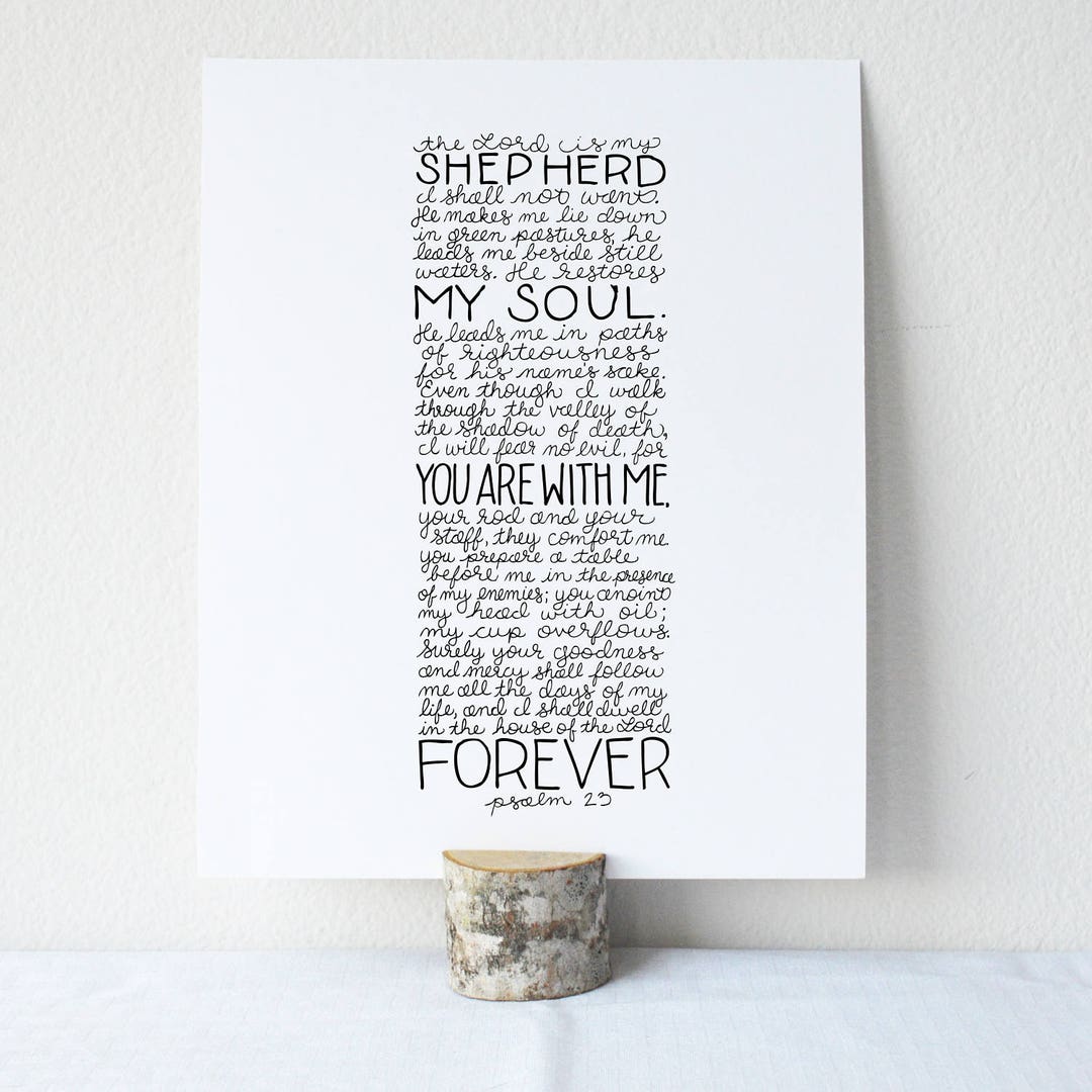 Psalm 23 Printable Bible Verse Art Print 8x10 Digital Wall Art Gift - Etsy