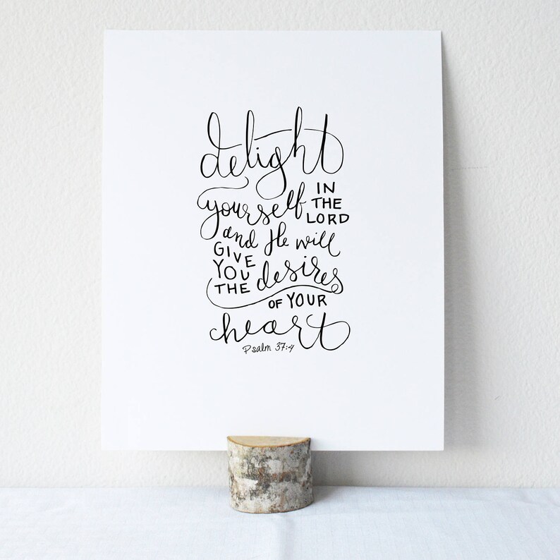 Psalm 37:4 Printable Bible Verse Art Print 8x10 Digital Wall - Etsy Denmark