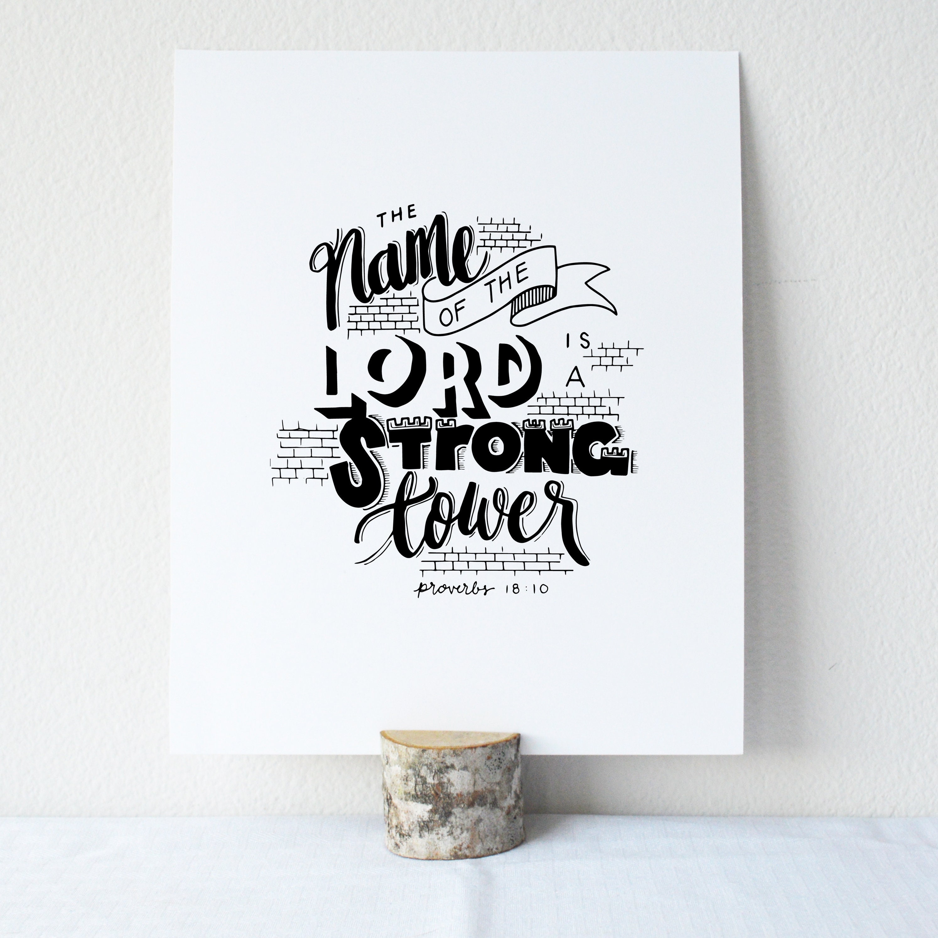 Proverbs 18:10 Printable Bible Verse Art Print 8x10 Digital - Etsy UK