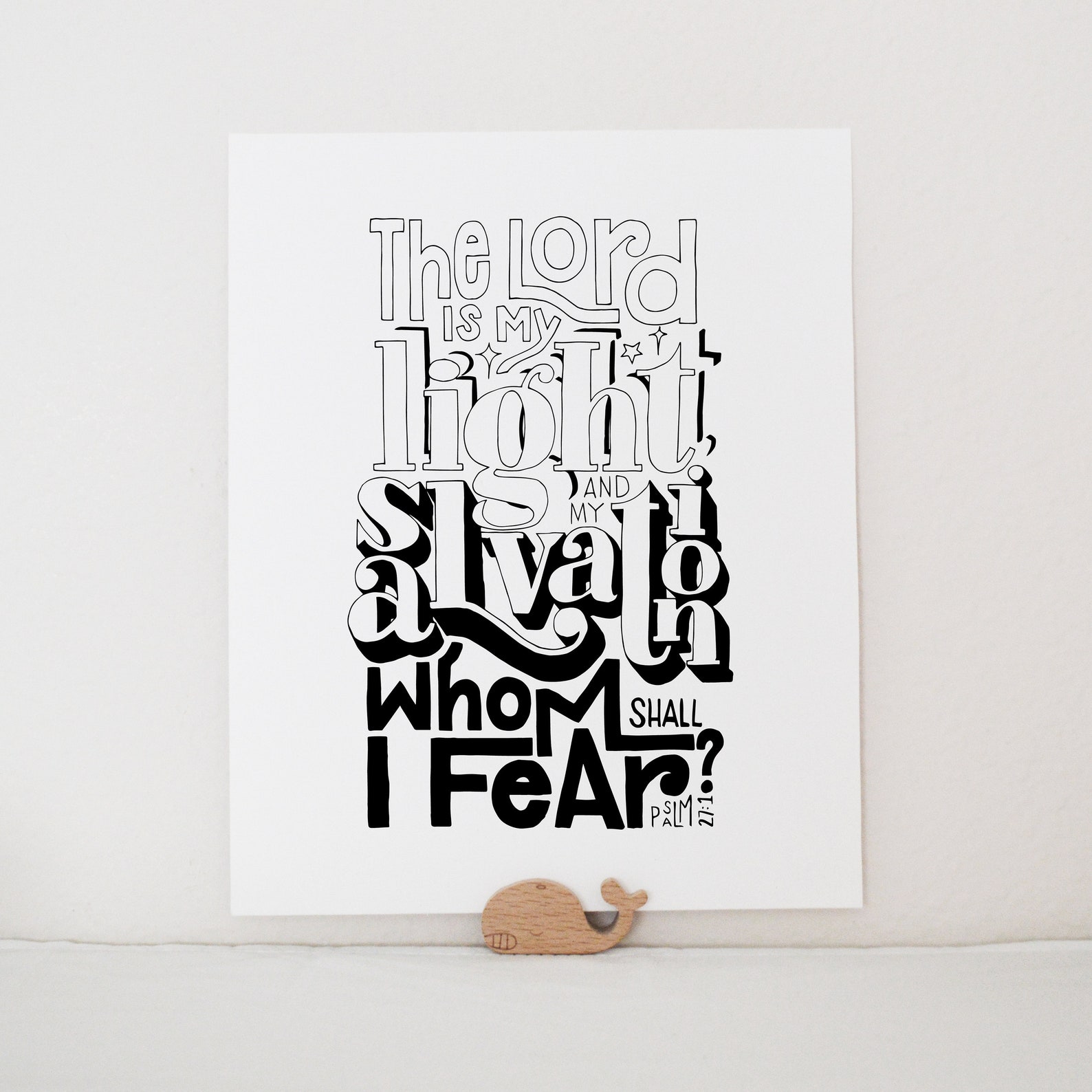 Psalm 27:1 Printable Bible Verse Art Print 8x10 Digital Wall - Etsy