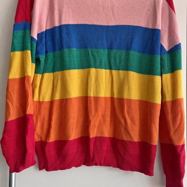 Rainbow Sweater - Etsy