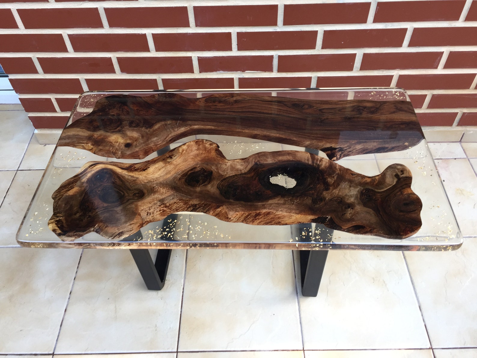 Custom Made Handmade Wood and Resin Coffee Rustic Table /accent Table ...