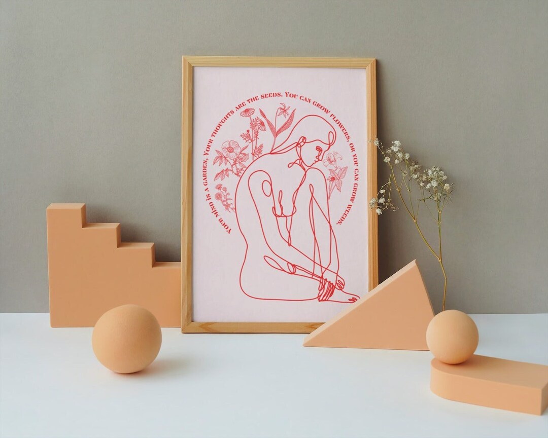 Figure Drawing Print | Self Love Art | Instant Digital Download | Indie ...